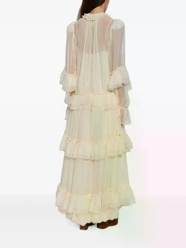Chloé Ruffled Tiered Midi Dress