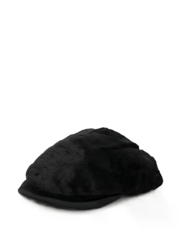 Junya Watanabe Faux-fur Flat Cap - Black