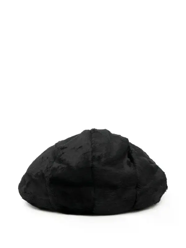 Junya Watanabe Faux-fur Flat Cap - Black