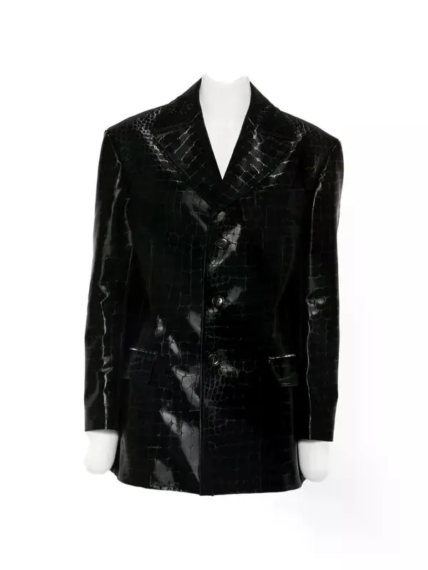 Junya Watanabe Crocodile-effect Notched-lapels Jacket