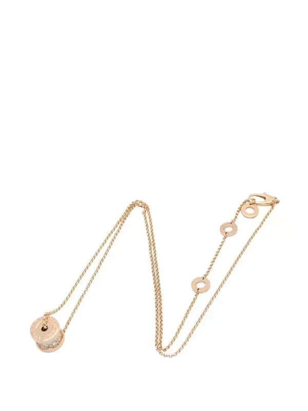 BVLGARI B.zero1 Diamond Necklace In 18k Rose Gold - Pink