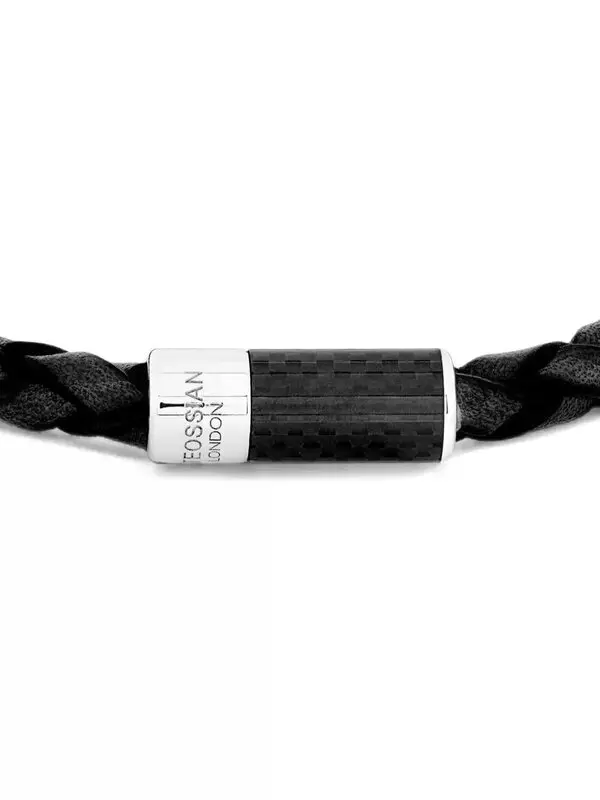 Tateossian Carbon Pop Leather Bracelet