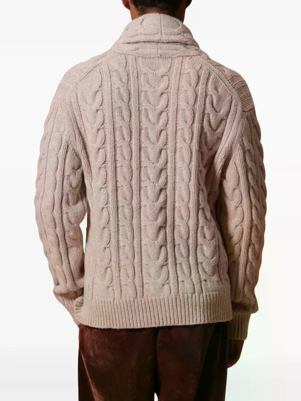 BALLANTYNE Cable-knit Wool Cardigan - Neutrals