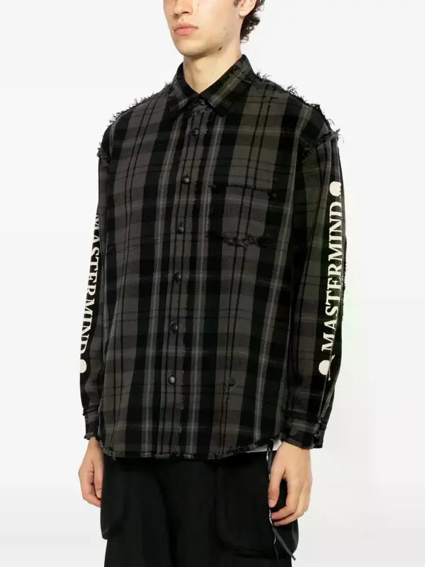 MASTERMIND WORLD Check Frayed Shirt