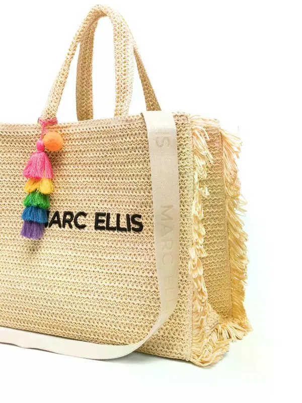 MARC ELLIS Fringed Logo-patch Tote Bag