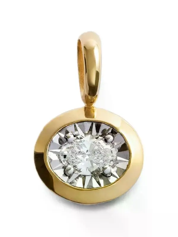 Monica Vinader Oval Diamond Pendant - Gold