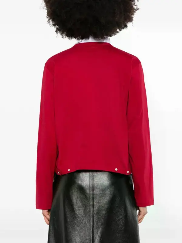 AGNES B. Snap-button Cardigan - Red