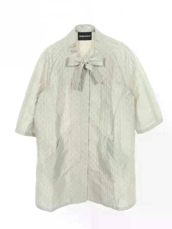 Emporio Armani Short Sleeve Coat With Bow Detail - Grey