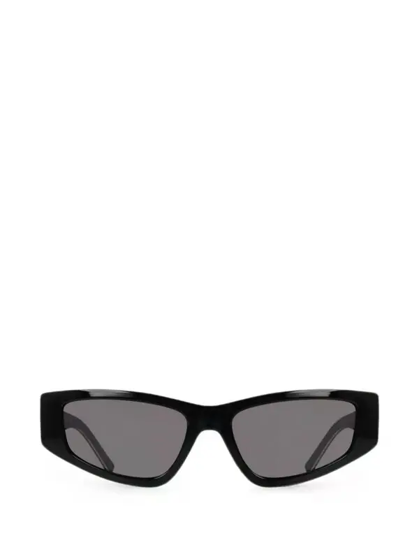 Dkny Logo Plaque Rectangle Frame Sunglasses - Black