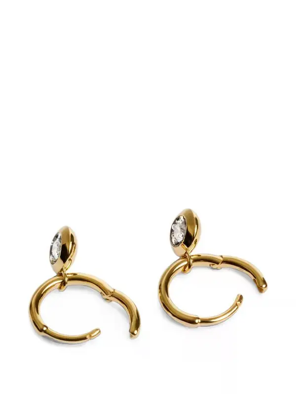 Monica Vinader Oval-diamond Huggie Earrings