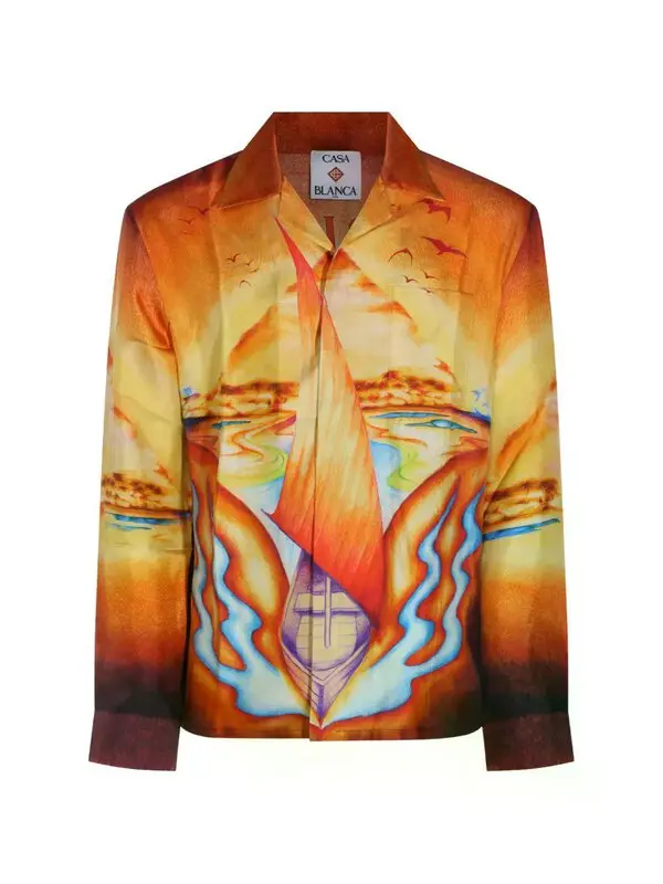 Casablanca Graphic-print Silk Shirt