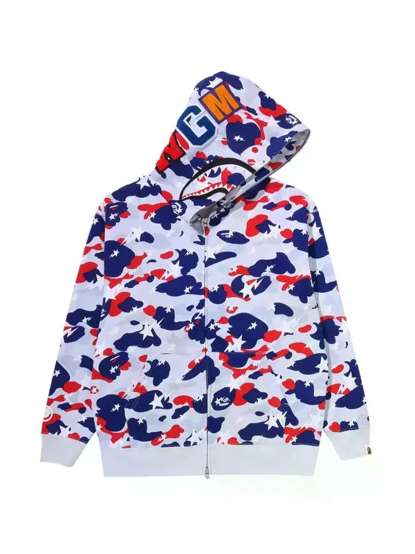 A BATHING APE Shark Camouflage Hoodie - White