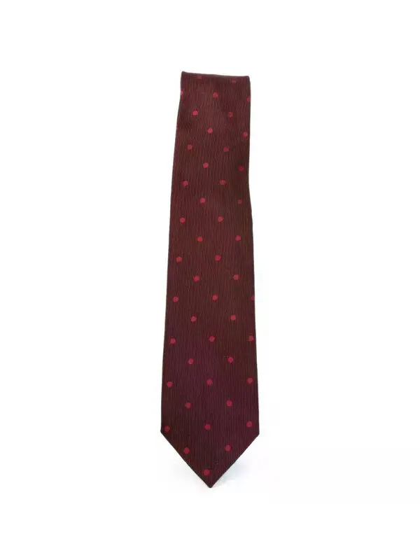 TOM FORD Polka-dot Ribbed-knit Tie - Red