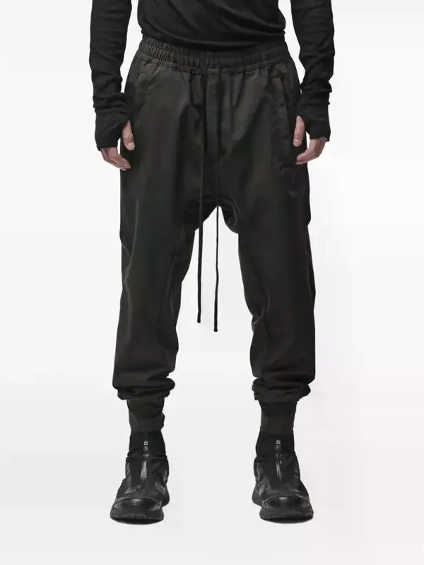 THOM KROM Drawstring-waist Drop-crotch Trousers - Grey