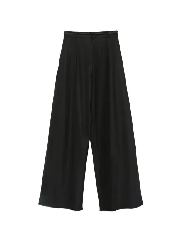Max Mara Pleated Wide-leg Trousers - Black