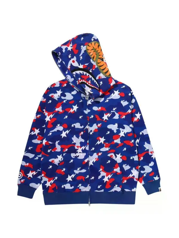 A BATHING APE Sta Strike Camo Shark Camouflage Zip-up Hoodie
