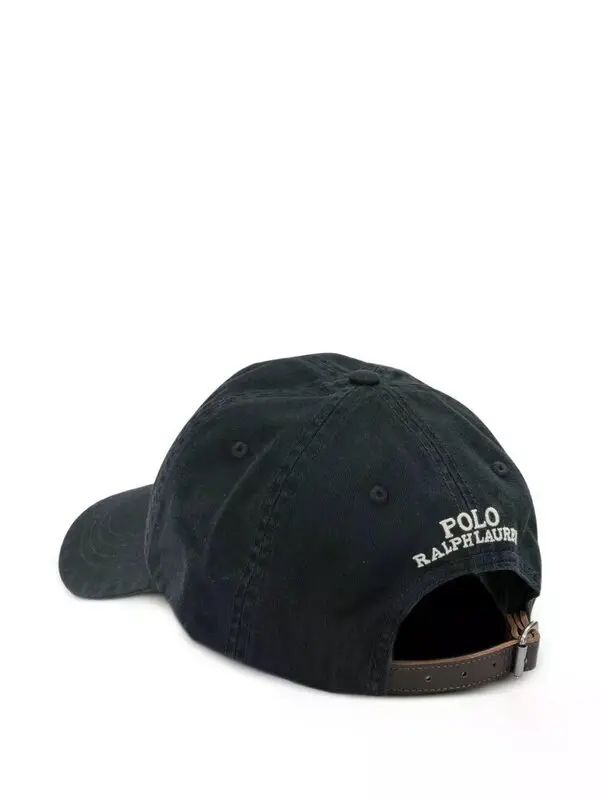Polo Ralph Lauren Cotton Baseball Cap With Embroidered Polo Bear Motif - Black