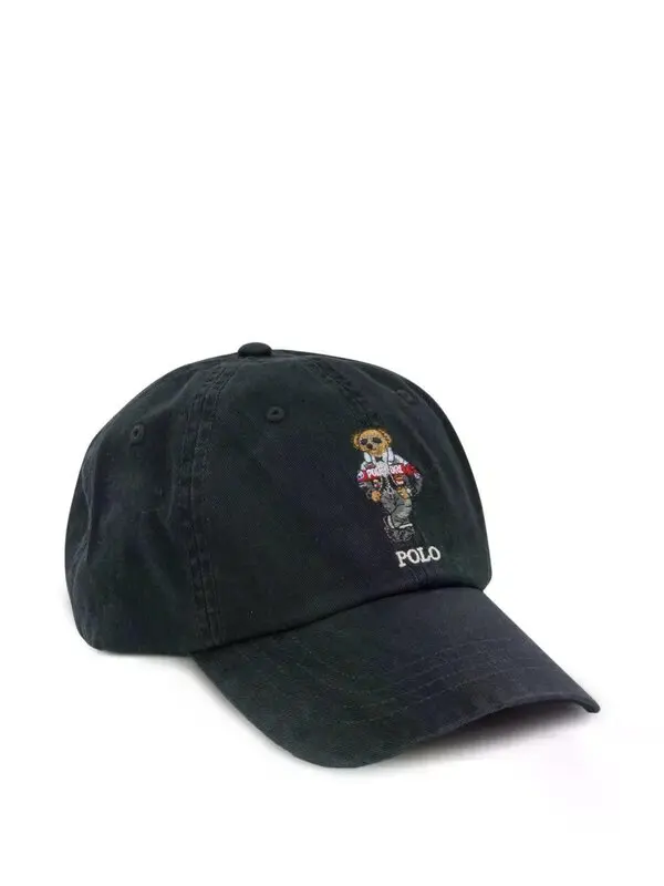Polo Ralph Lauren Cotton Baseball Cap With Embroidered Polo Bear Motif - Black