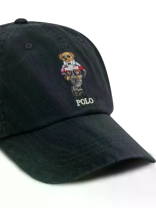 Polo Ralph Lauren Cotton Baseball Cap With Embroidered Polo Bear Motif - Black
