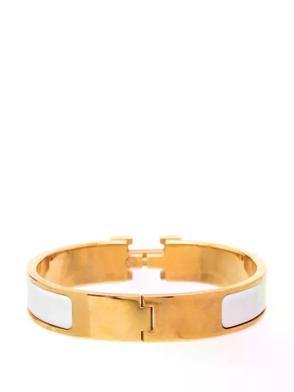Hermès Enamel And -tone Metal H Clasp Bracelet