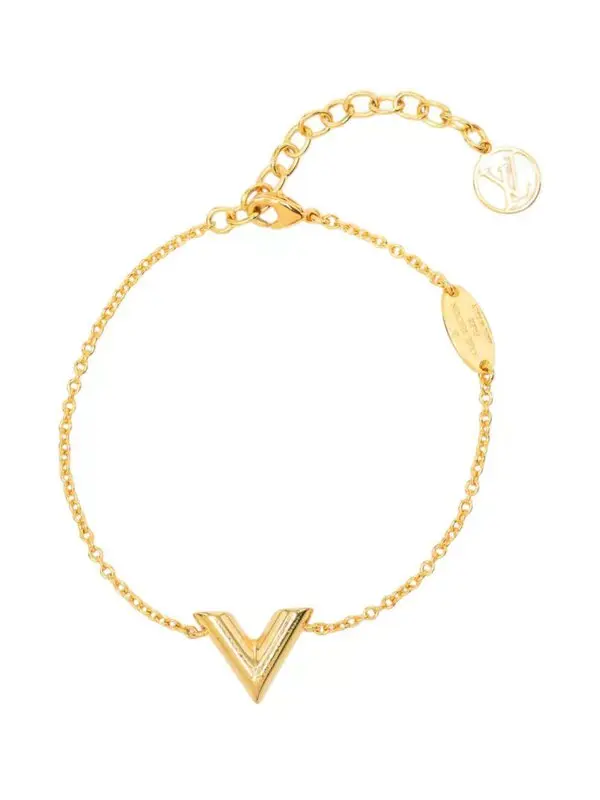 LOUIS VUITTON 2020 Plated Essential V Bracelet Costume Bracelet - Gold
