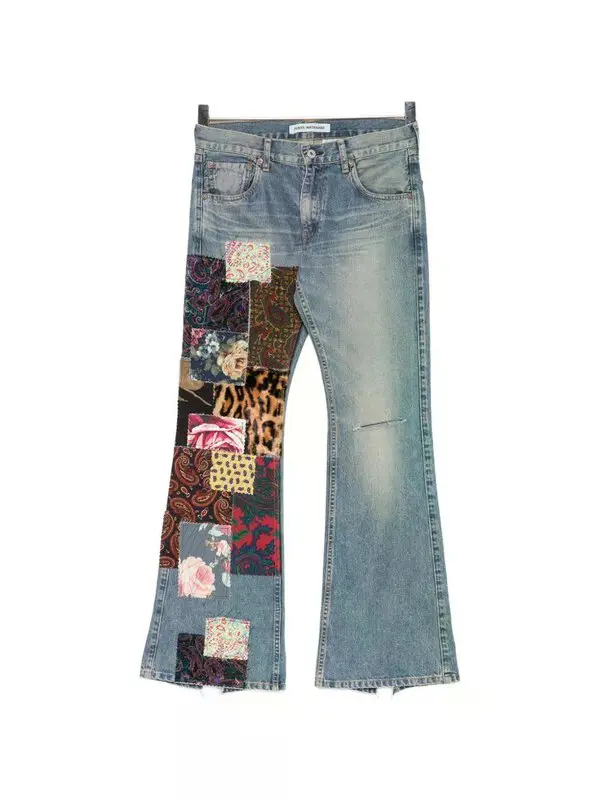 Junya Watanabe Patchwork Distressed Flare Jeans - Blue