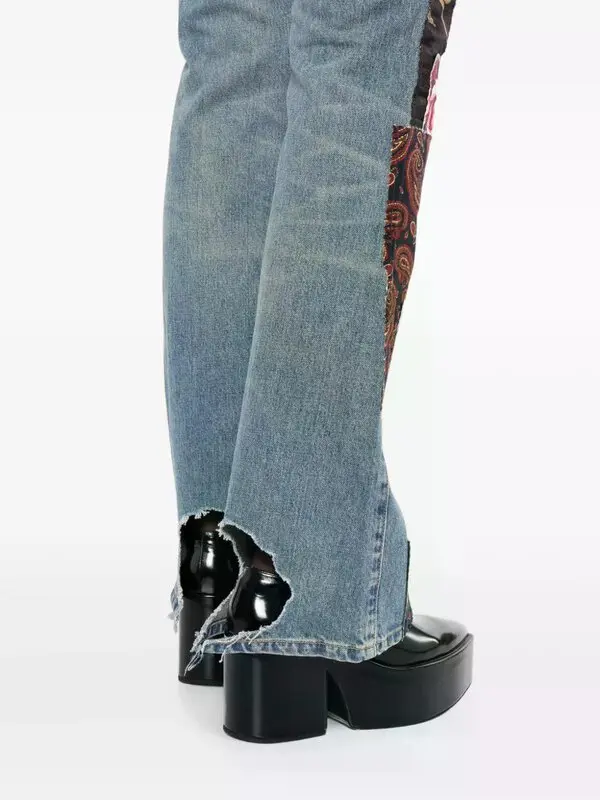 Junya Watanabe Patchwork Distressed Flare Jeans - Blue