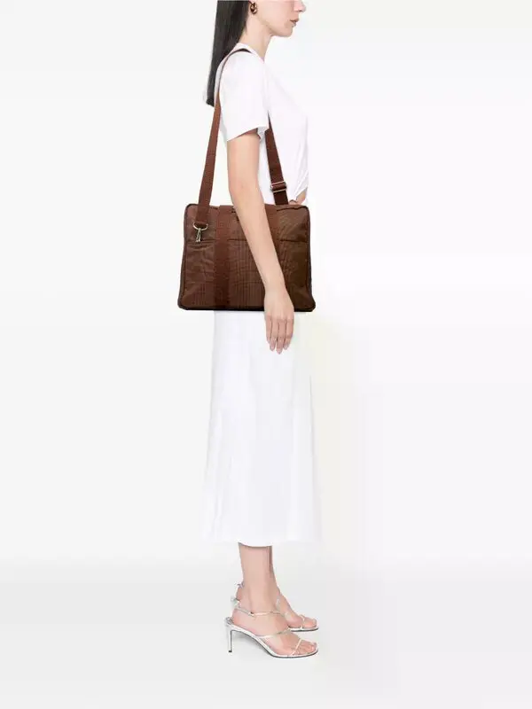 Hermès 1990-2010 Canvas Herline Porte Documents Business Bag - Brown