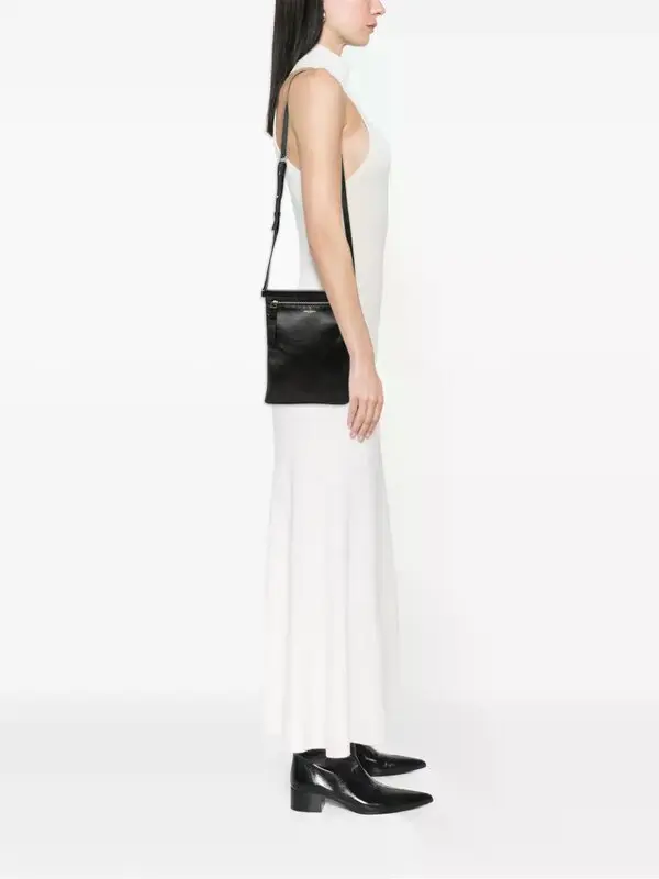 Saint Laurent 2022 Antiqued Lambskin Sid Flat Crossbody Bag