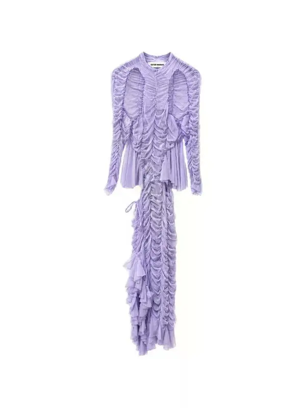 ESTER MANAS Ruched Ruffled Dress
