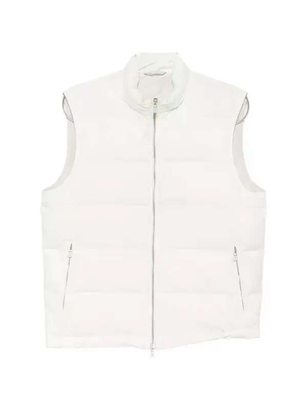 Eleventy Quilted Padded Gilet - White
