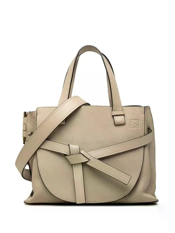 Loewe 2019 Small Leather Gate Top Handle Satchel - Neutrals