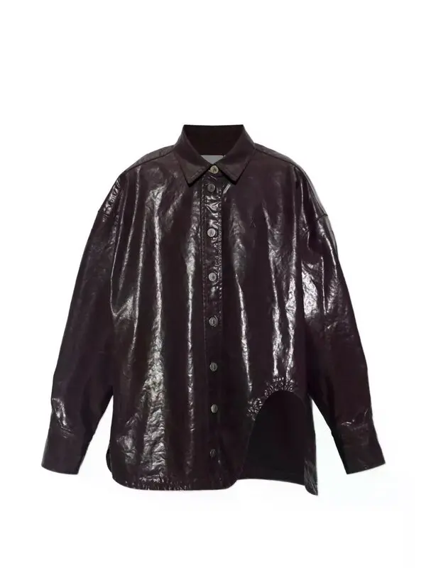 Attico Plum Shimmer-finish Cut-out Jacket - Brown