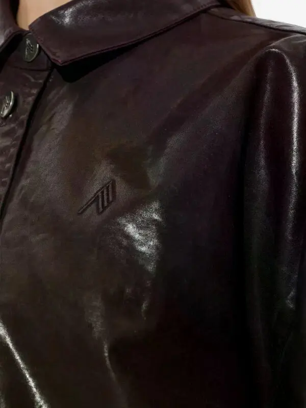 Attico Plum Shimmer-finish Cut-out Jacket