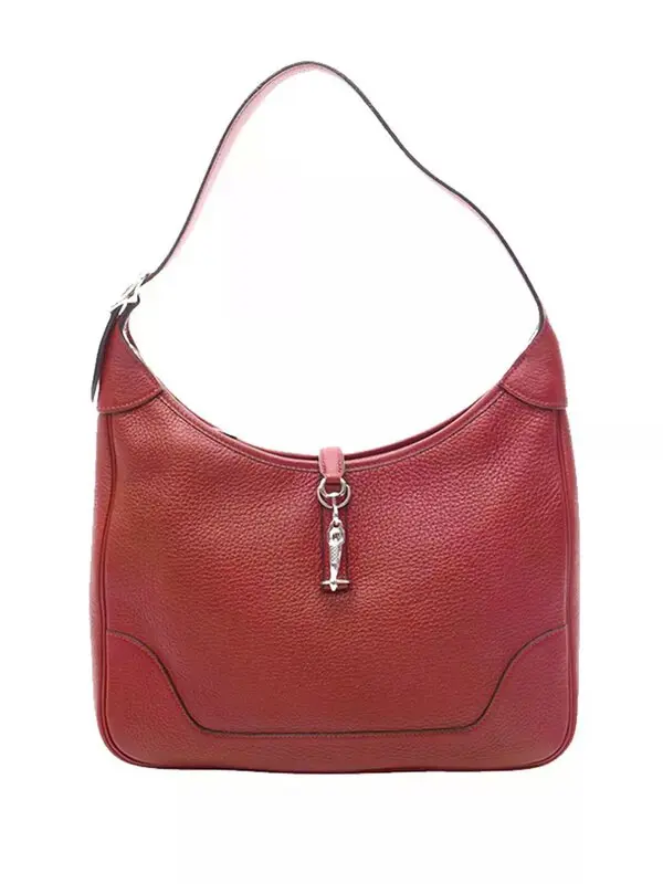 Hermès 2006 Clemence Leather Trim 31 Shoulder Bag - Red