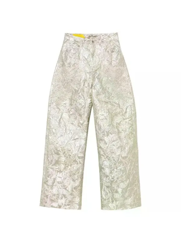 MARQUES' ALMEIDA Crystal-embellished Wide-leg Trousers - Neutrals