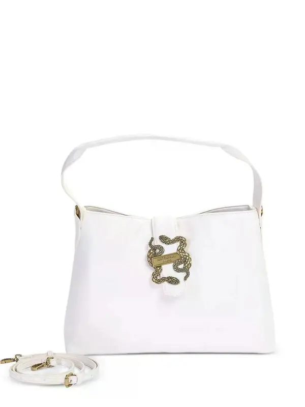 Just Cavalli Snake-plaque Shoulder Bag - White