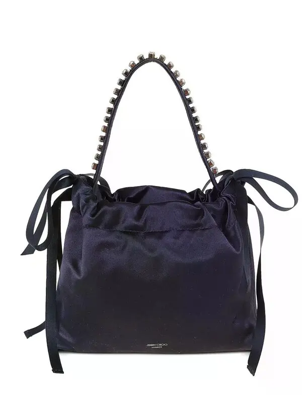 JIMMY CHOO Crystal-embellished Drawstring Clutch - Blue