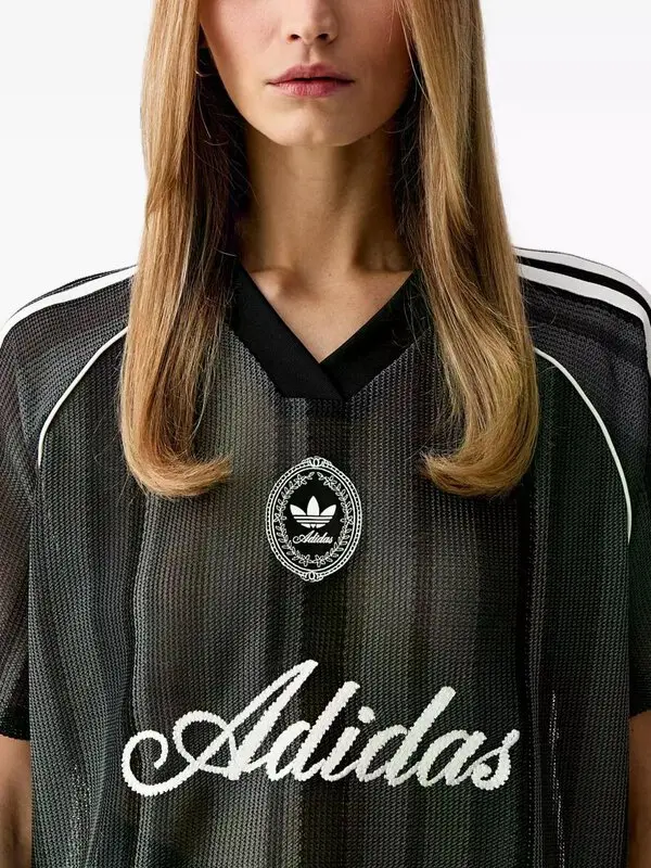 Adidas Logo-embroidered Mesh T-shirt