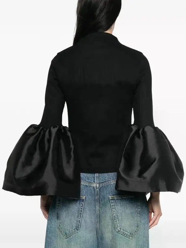MARQUES' ALMEIDA Puffed-sleeve Ribbed-knit Top