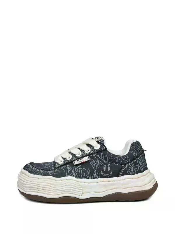 Mihara Yasuhiro Oliver Og Sole Graffiti Printed Canvas Low-top Sneakers