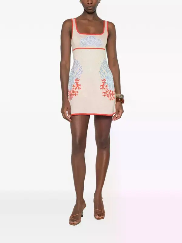 Retrofete Valcra Crystal-embellished Intarsia-knit Dress - Neutrals
