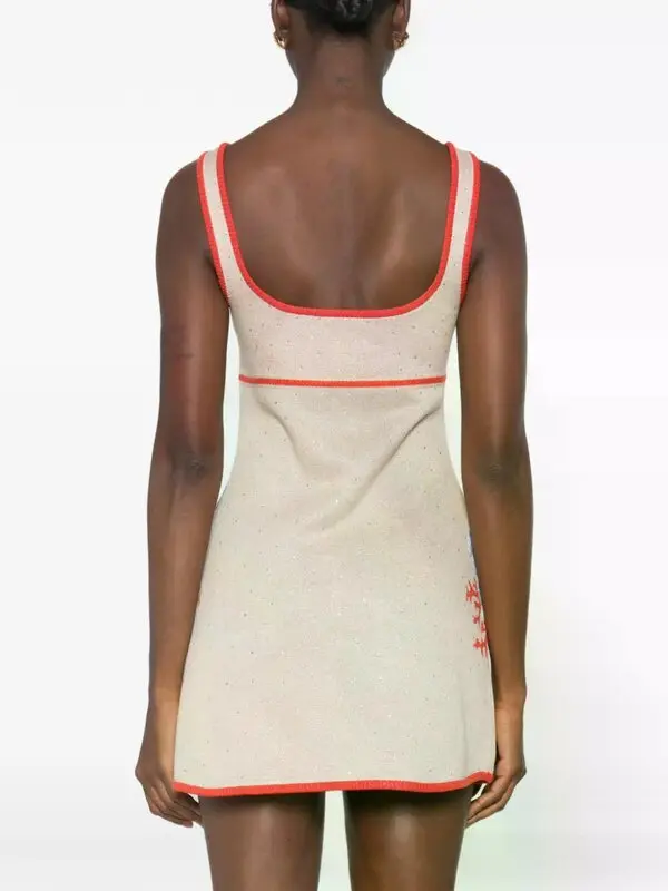 Retrofete Valcra Crystal-embellished Intarsia-knit Dress