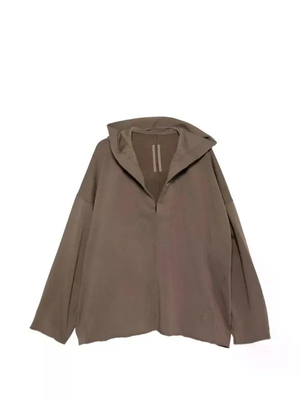 Rick Owens Raw-cut Hooded Hoodie - Brown