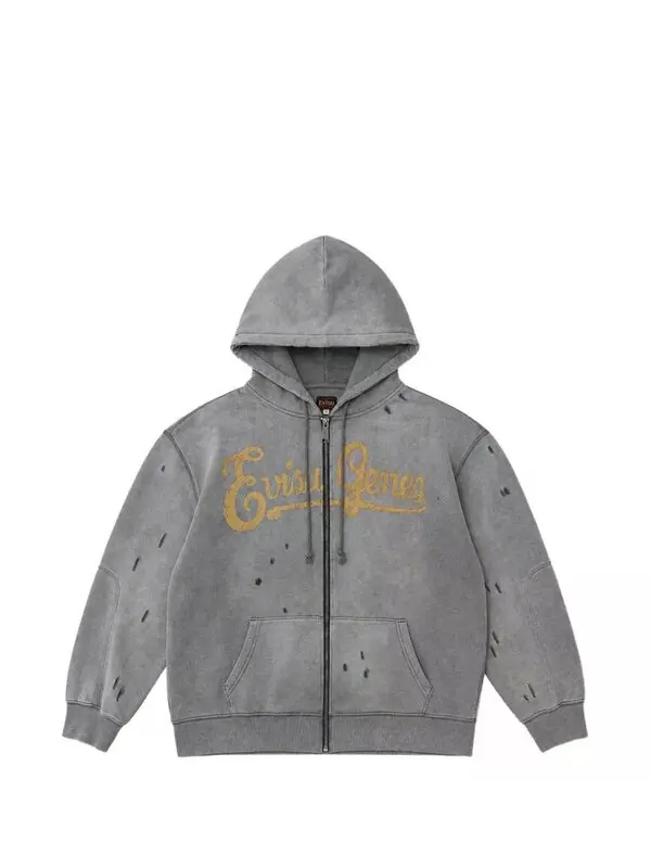 EVISU Genes Logo Distressed Hoodie