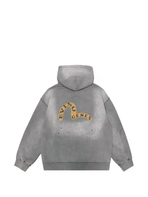 EVISU Genes Logo Distressed Hoodie