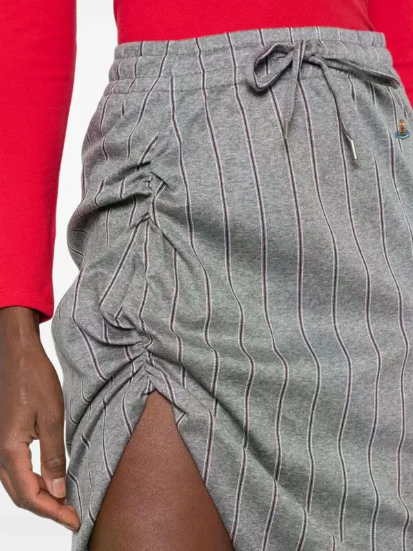 VIVIENNE WESTWOOD Side Panther Pinstripe-print Ruched Mini Skirt