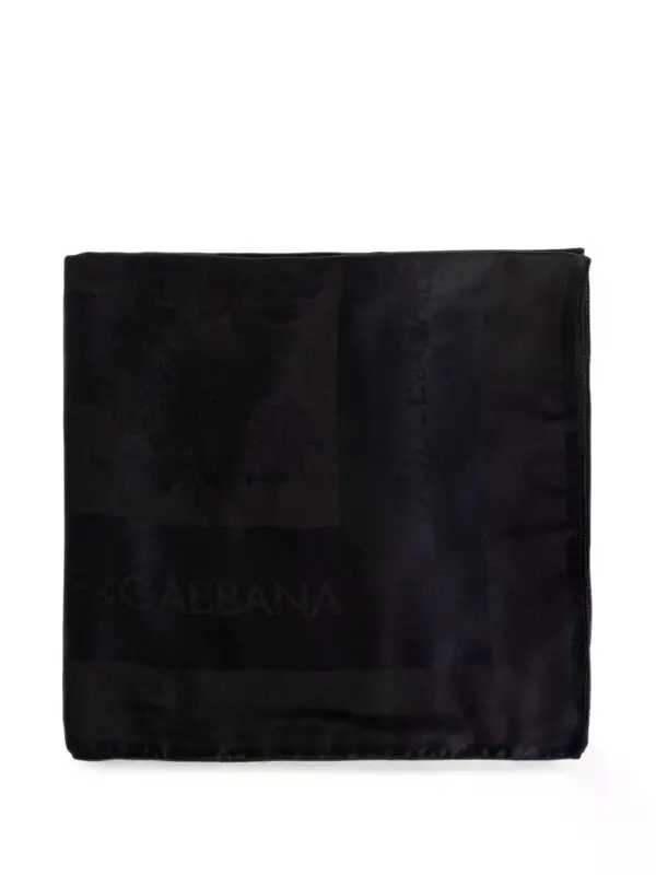 Dolce & Gabbana Logo-jacquard Satin Scarf - Black