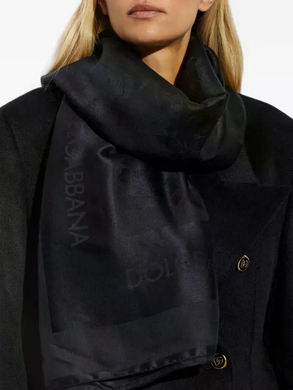 Dolce & Gabbana Logo-jacquard Satin Scarf