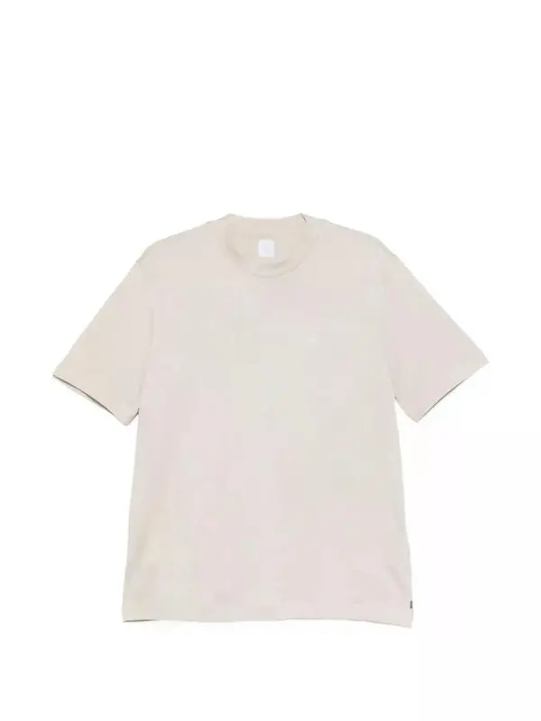 Eleventy Logo-embroidered T-shirt - Neutrals